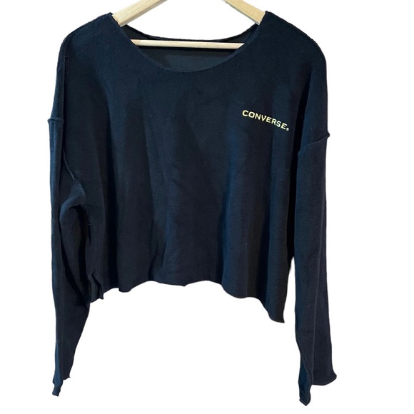Converse | Tops | Nwt Converse Girls Crop Top Terry Cloth Black One ...
